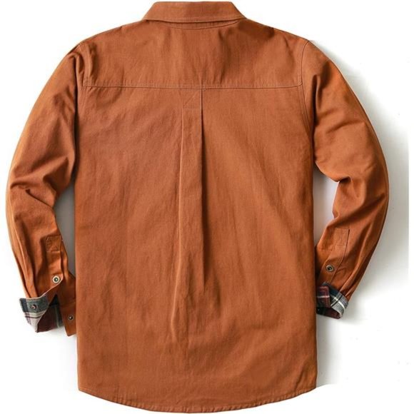 Jackets & Coats | Mens Heavyweight Canvas Flannel Lined Shirt Jacket ...